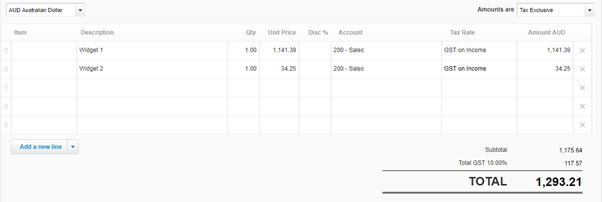 Rounding issues in Xero invoices