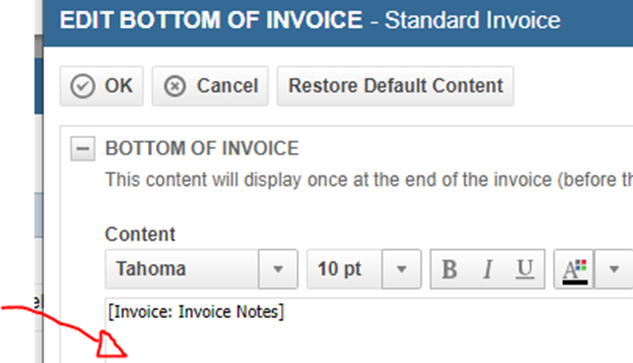 Autotask pay online button for PDF invoices and email templates