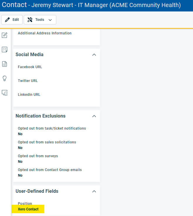 How do I specify which Autotask Contact get synced to Xero?